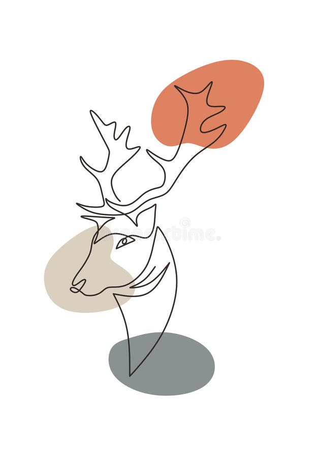 Disegno a Una Linea Del Cervo. Siluetta Di Alce Di Renna Estratta a ... Disegno a Una Linea Del Cervo. Siluetta Di Alce Di Renna Estratta a ...