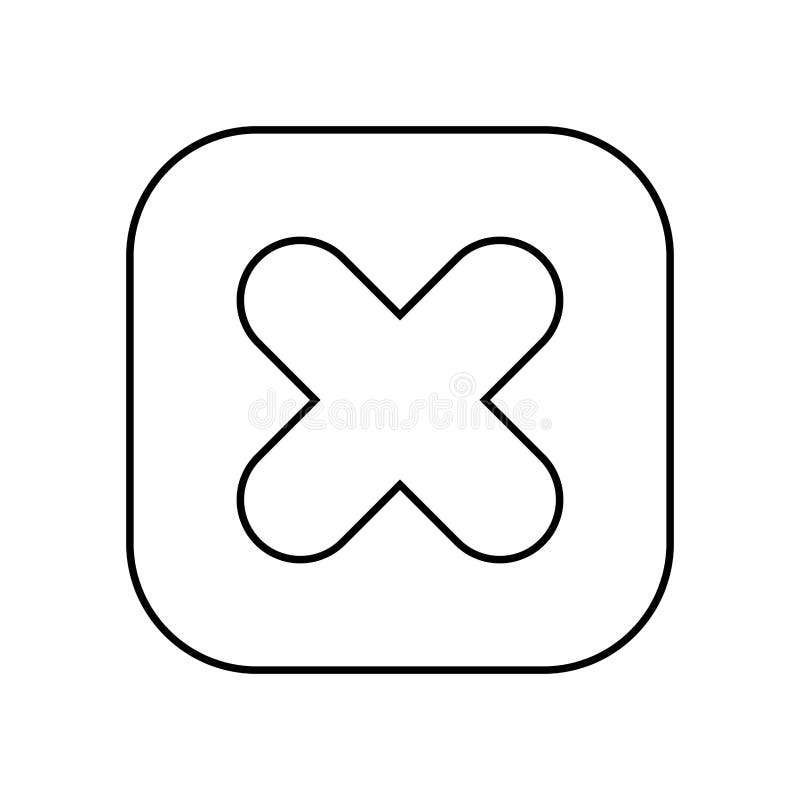 Diseño Aislado Botón Del Icono Del Símbolo De La Multiplicación Stock