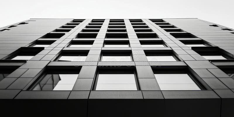 Diseño Arquitectónico Moderno De Un Edificio Negro Elegante Con Grandes Ventanas Imagen de ...