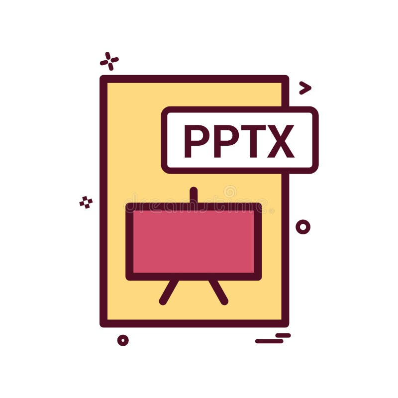 Diseño Del Vector Del Icono Del Formato De Archivo Del Pptx Ilustración del Vector - Ilustración ...