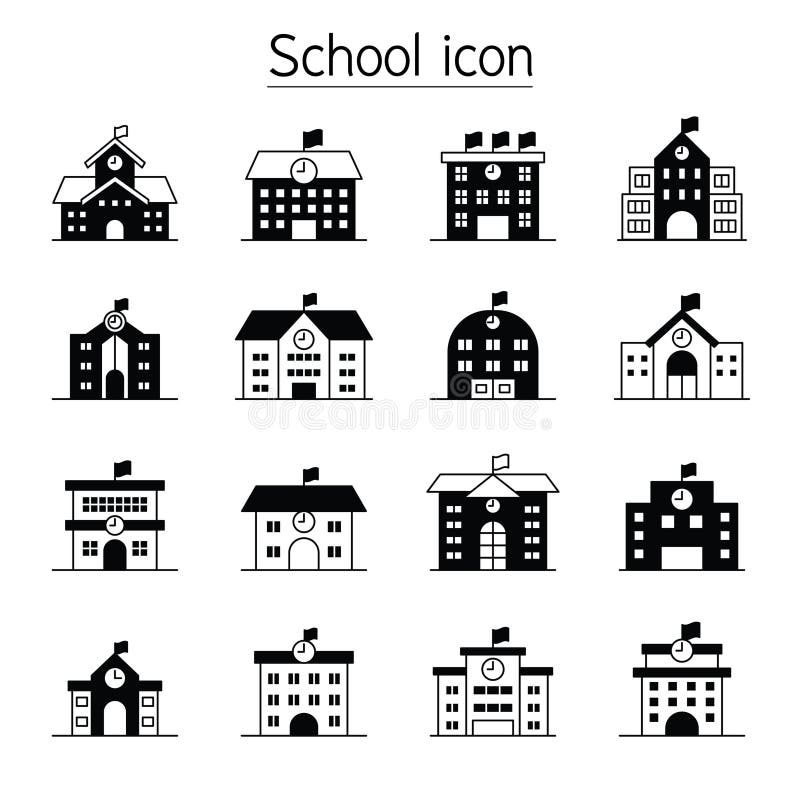 Diseño Gráfico De Conjunto De Iconos De Escuela Ilustración del Vector - Ilustración de ...