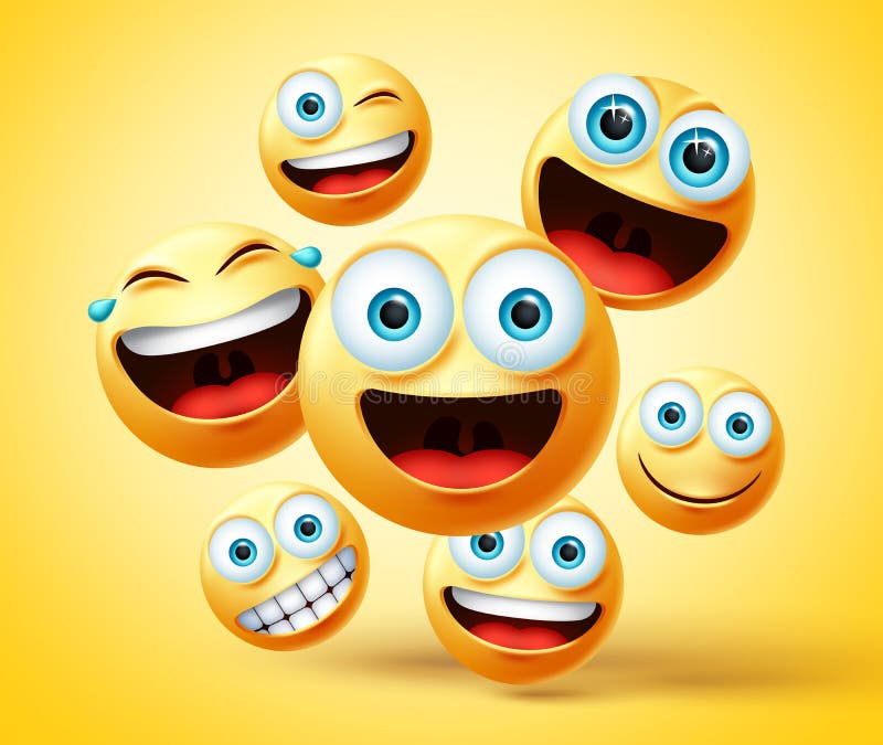 Juego De Vectores De Cara De Emoji Sonriente Sonrientes Emojis O ... Juego De Vectores De Cara De Emoji Sonriente Sonrientes Emojis O ...