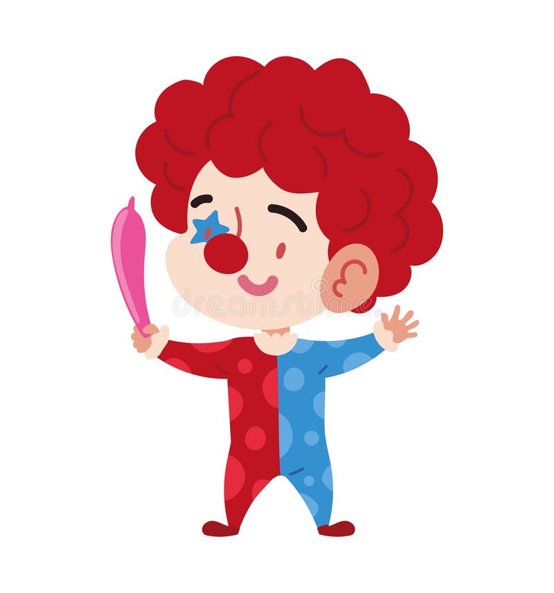 Disfrazar a Un Chico Con Traje De Payaso Ilustración del Vector ...