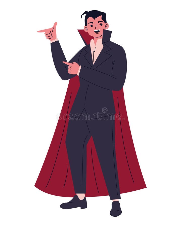 Disfrazar a Una Persona Con Disfraz Dracula Ilustración del Vector ...
