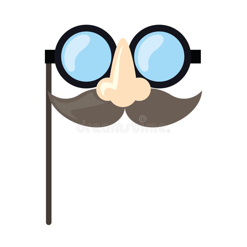 Disguise Mask Glasses and Mustache Stock Vector - Illustration of purim ...