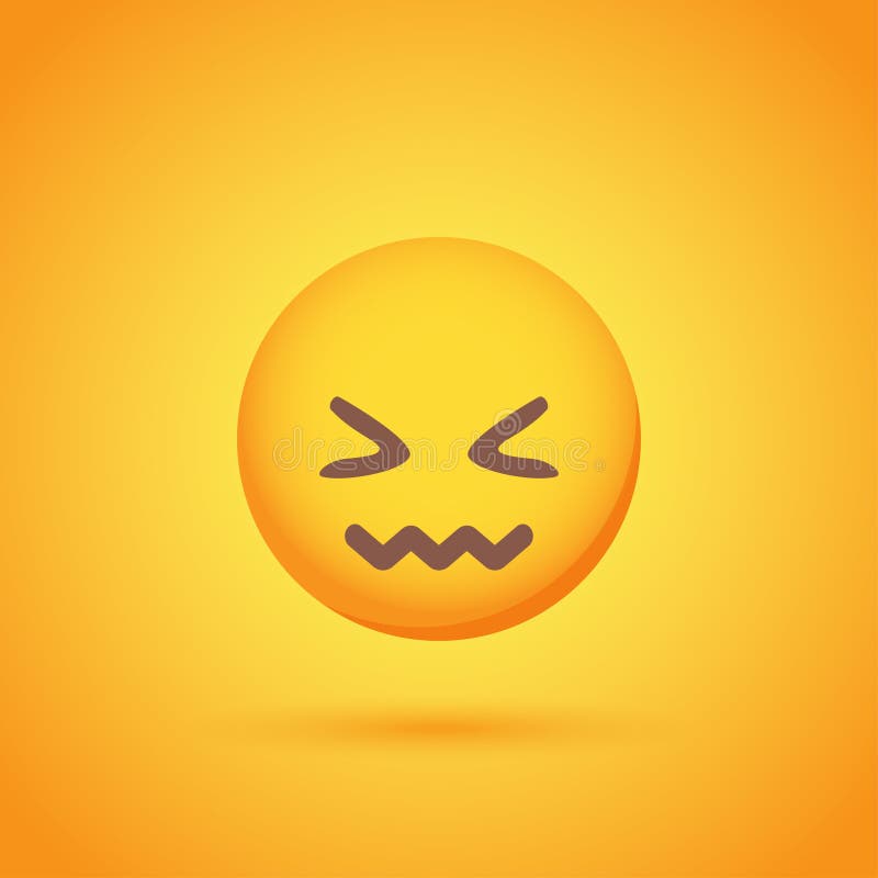 Disgust Emoticon Smile Icon with Shadow for Social Network Design Stock ...