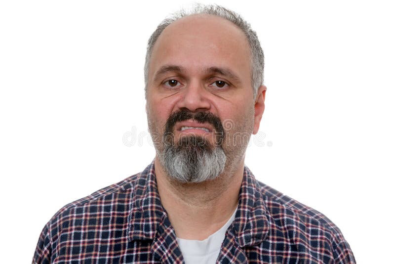 Disgusted Man with Beard Makes Face at Camera Stock Photo - Image of ...