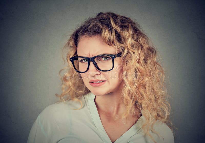 Disgusted Woman Looking at Camera Stock Image - Image of expression ...