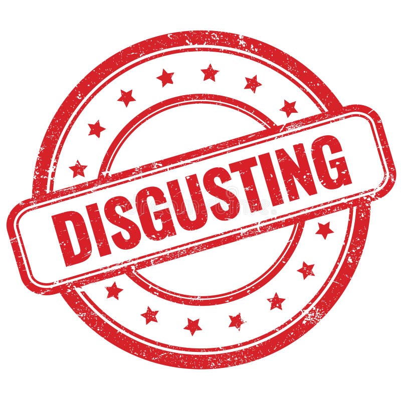 DISGUSTING Text on Red Grungy Round Rubber Stamp Stock Illustration ...