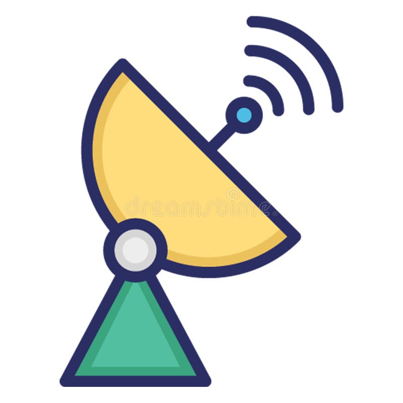 Dish Antenna, Radar Isolated Vector Icon Which Can Easily Modify or ...