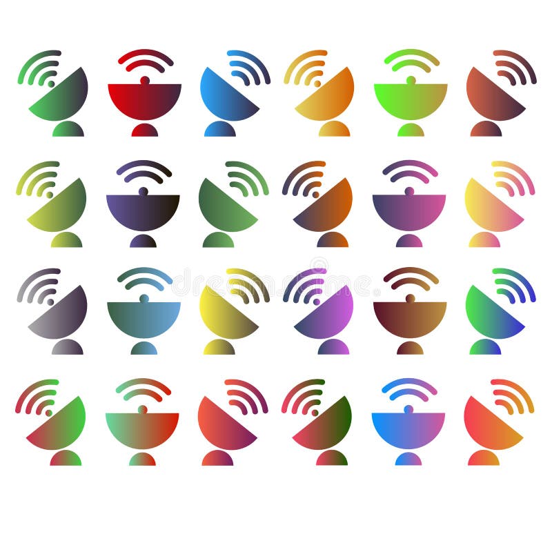 Dish Antenna Satellite Wireless Technology Stock Illustration ...