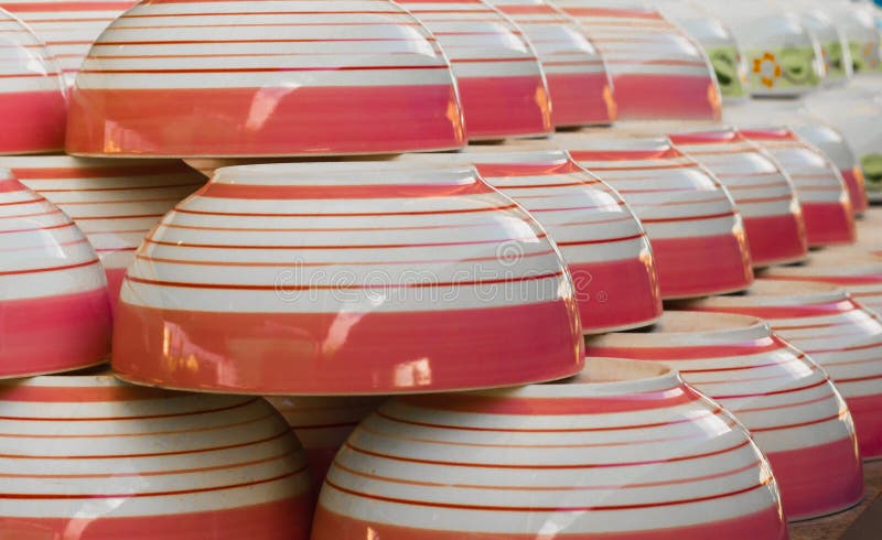 Dish-Bowl-Stack of Colorful Plates. Menu Concept Stock Photo - Image of ...