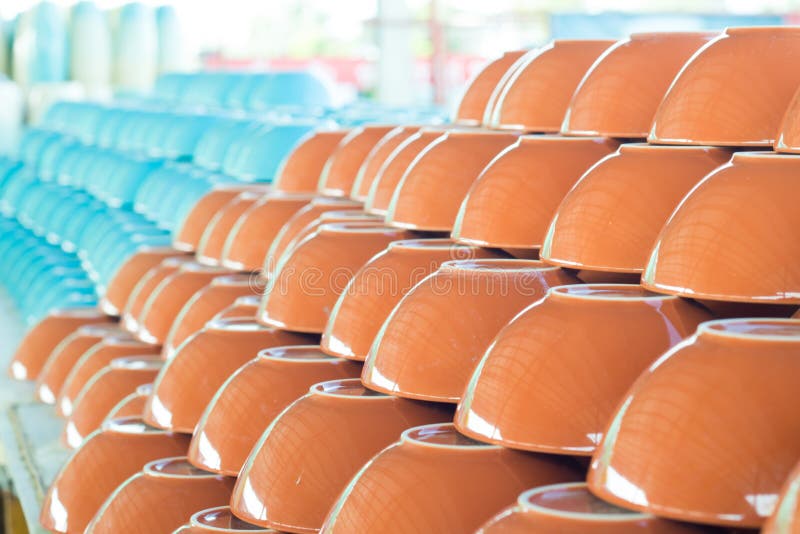 Dish-Bowl-Stack of Colorful Plates. Menu Concept Stock Image - Image of ...