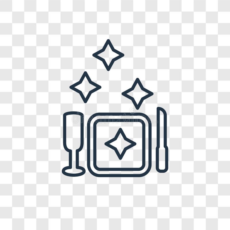 Dish Concept Vector Linear Icon Isolated on Transparent Background ...