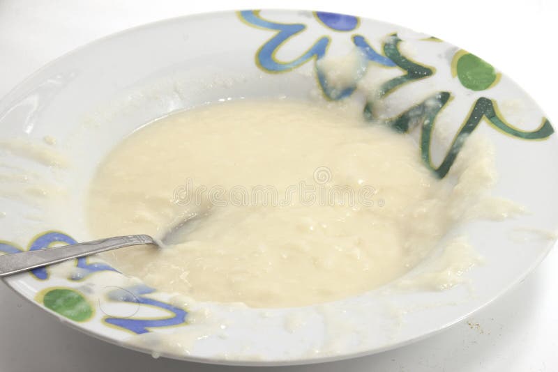Dish and Container of Homogenised Food for Food Stock Photo - Image of ...