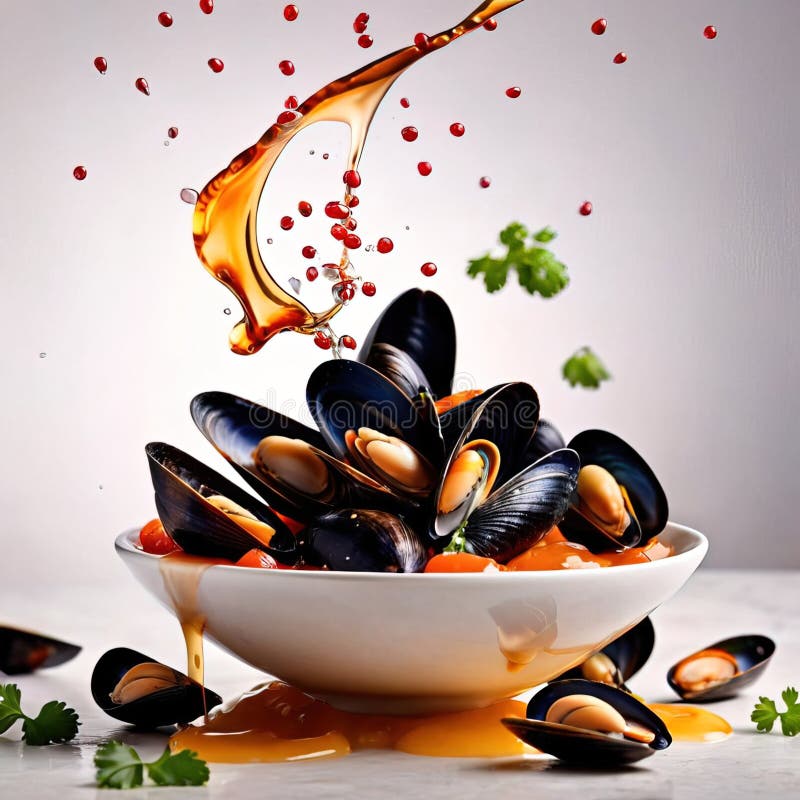 Dish of Cooked Mussels, Shellfish Seafood Meal Stock Illustration ... Dish of Cooked Mussels, Shellfish Seafood Meal Stock Illustration ...