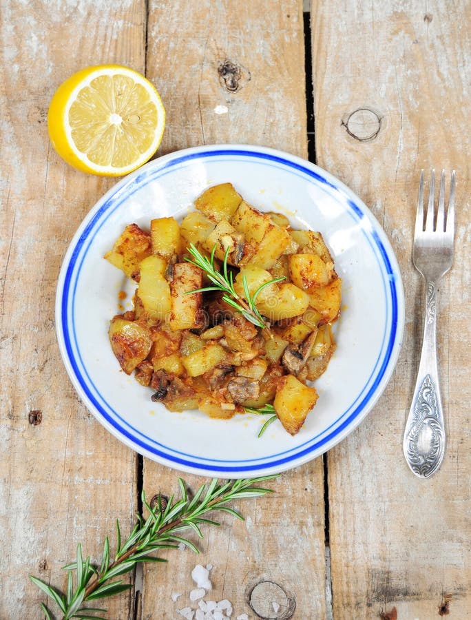 Dish from Country Style Roasted Potatoes Stock Photo - Image of closeup ...