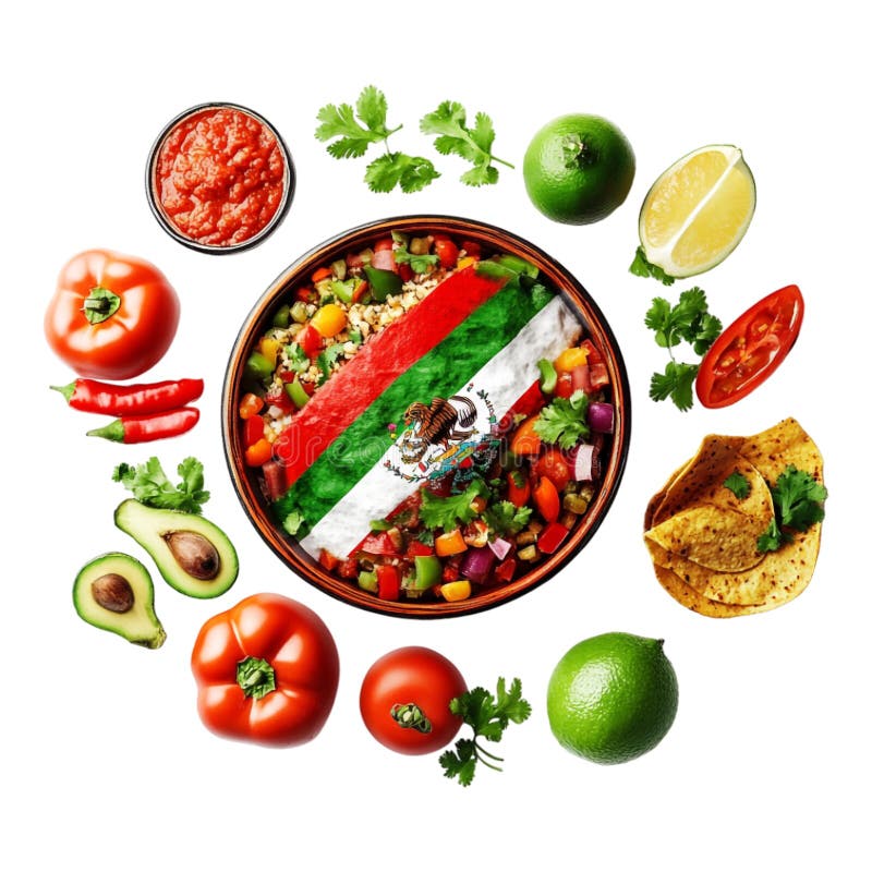 Dish Decorated with the Mexican Flag Against Transparent Background ...