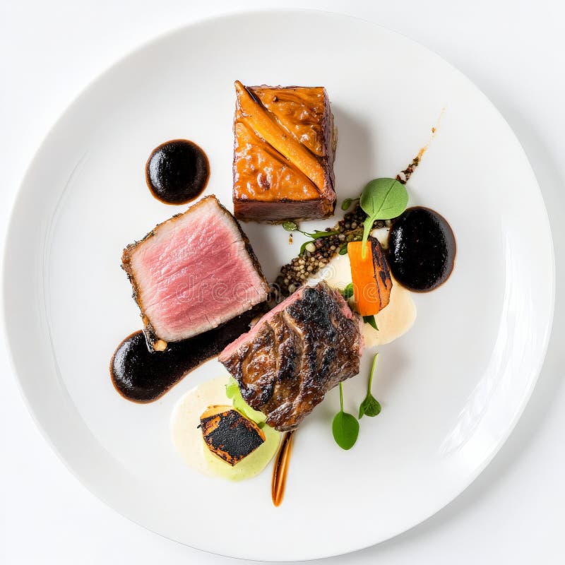 A Dish Emphasizing a Contrast in Cooking Methods: Perhaps a Seared ...