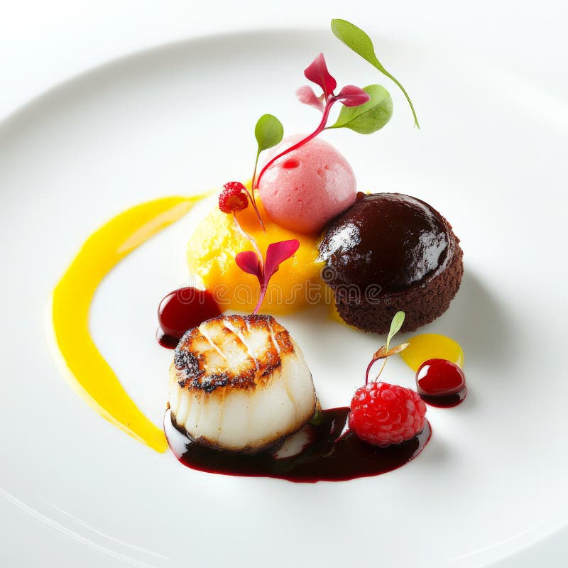 A Dish Featuring the Interplay of Hot and Cold Elements, Perhaps Seared ...