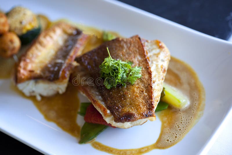 Dish with fish stock photo. Image of appetizing, restaurant - 22718686