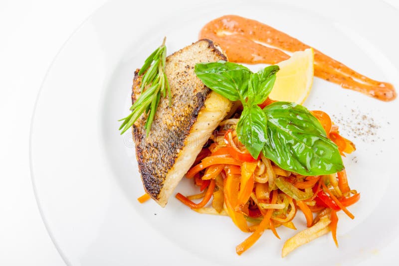 Dish of fish fillet stock photo. Image of meal, basil - 75835002