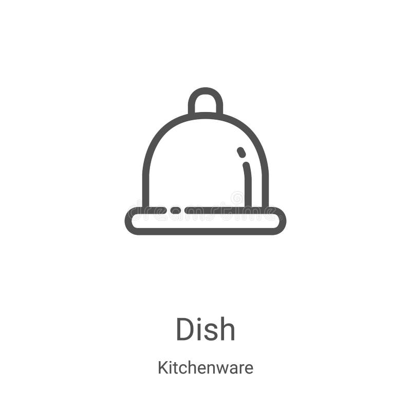 Dish Icon Vector from Kitchenware Collection. Thin Line Dish Outline ...