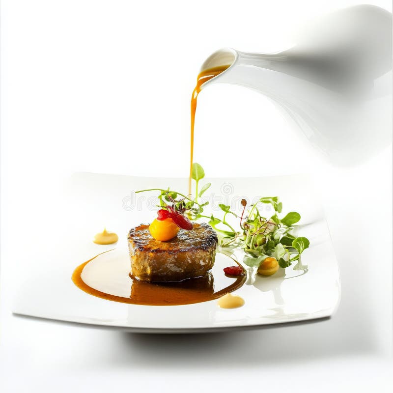 Dish Incorporating Tableside Presentation Element Perhaps Sauce Poured ...