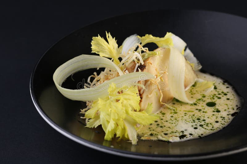 Dish Made from Meat and Vegetables with Sauce. Close Up Stock Photo ...