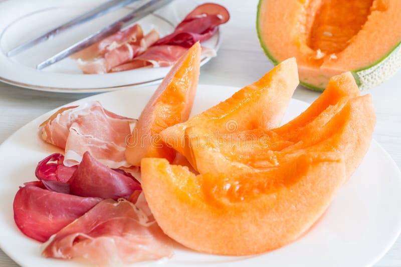 Melon and ham stock image. Image of appetizer, meal, gastronomy - 14576443