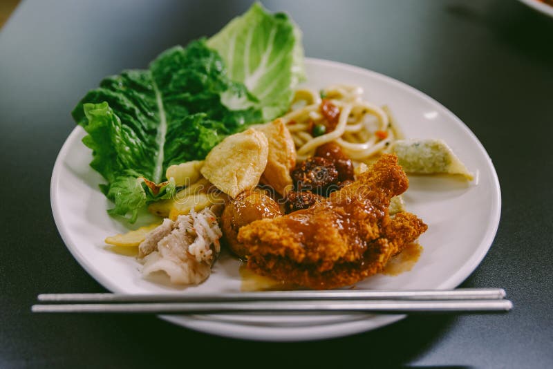 A Dish of Mixed Buffet Korean Food Stock Image - Image of asian ...