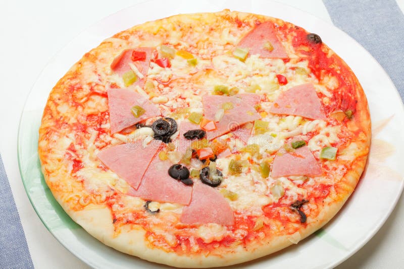 Dish with pizza stock photo. Image of olives, plate, pieces - 18272880