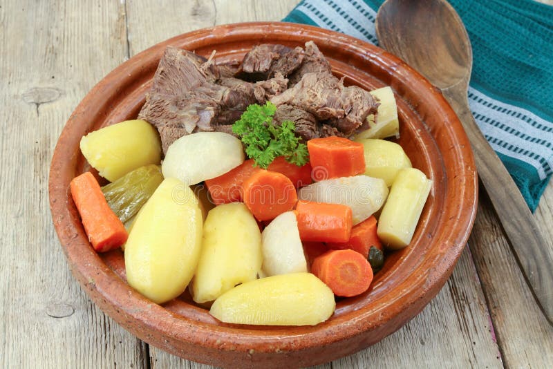 Dish of Pot Au Feu with Beef Stock Photo - Image of homemade, closeup ...