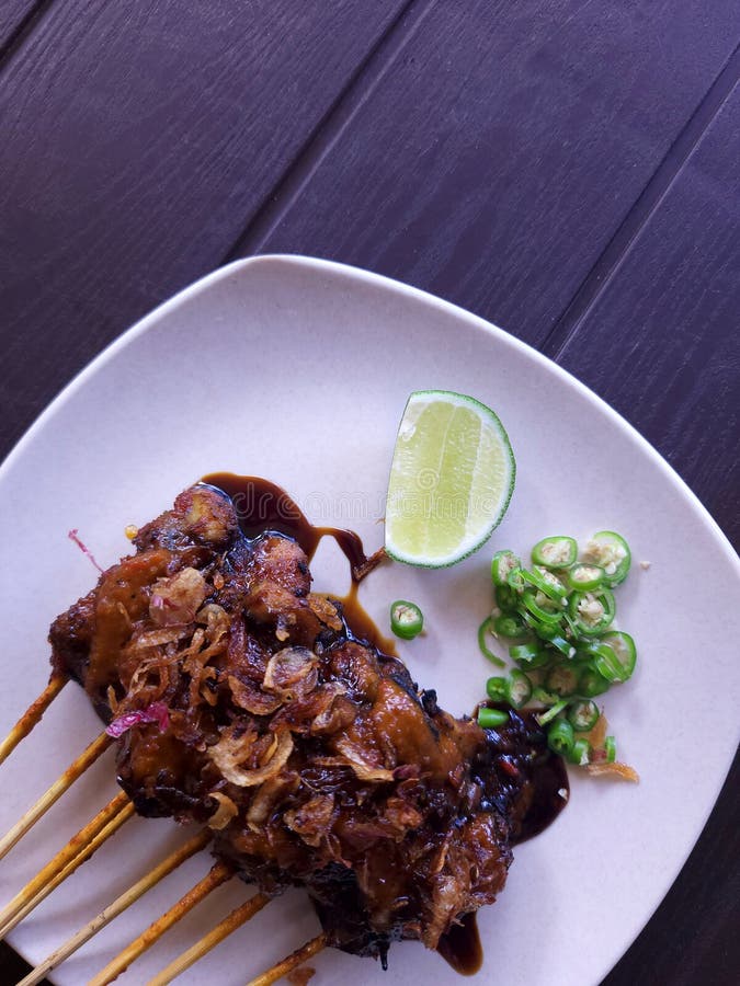 Satay and White Rice Dish on the Table Stock Image - Image of goat ...