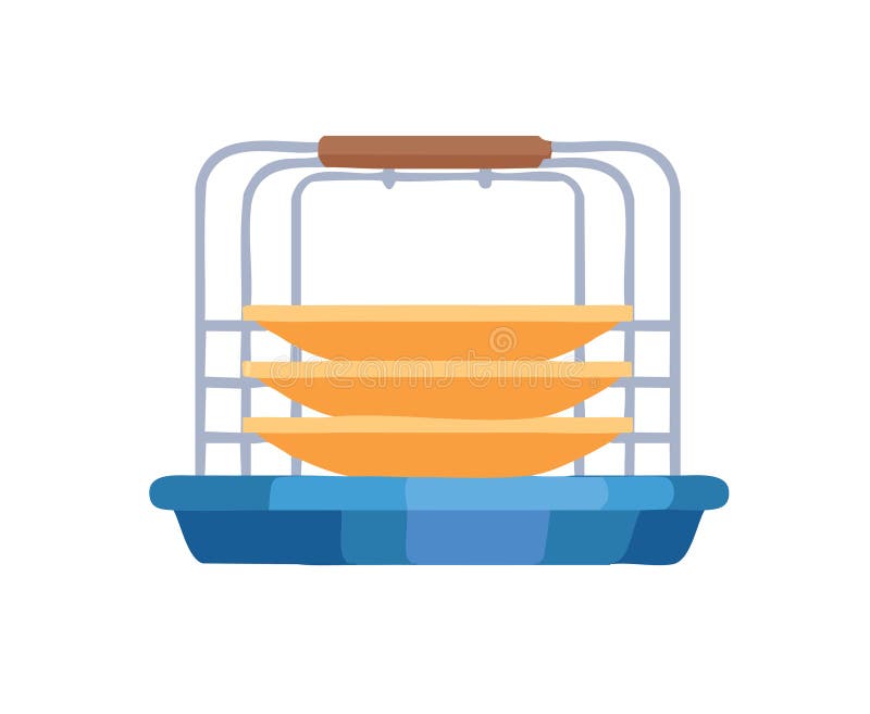 Dish Rack Simple Illustration Stock Vector - Illustration of dishware ...