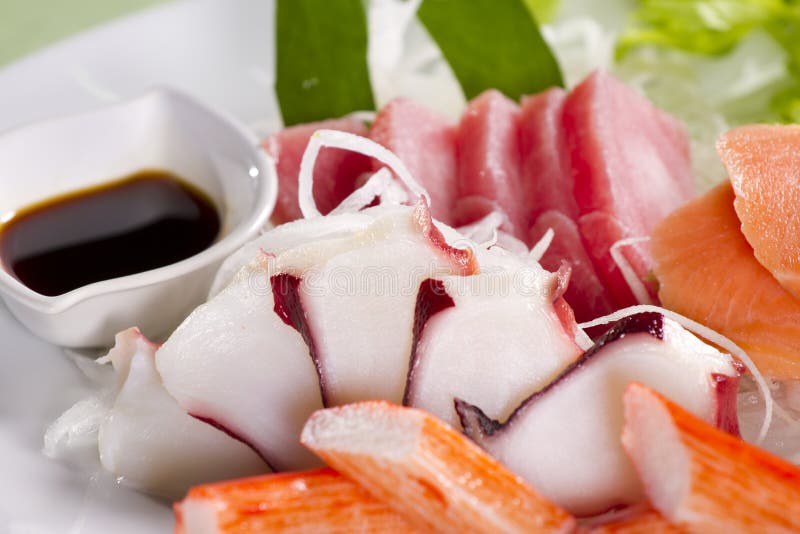 Dish of sashimi stock image. Image of japanese, health - 24702919