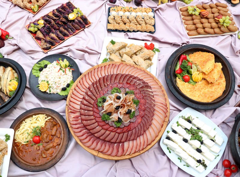 Serbian Food, Different Food on the Table for Breakfast Stock Photo ...