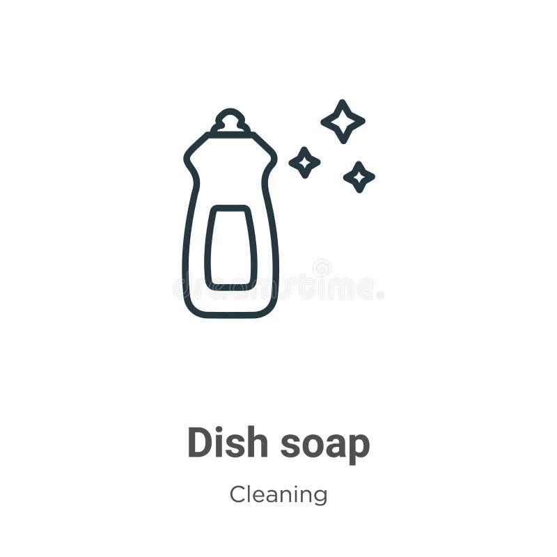 Dish Soap Outline Vector Icon. Thin Line Black Dish Soap Icon, Flat ...