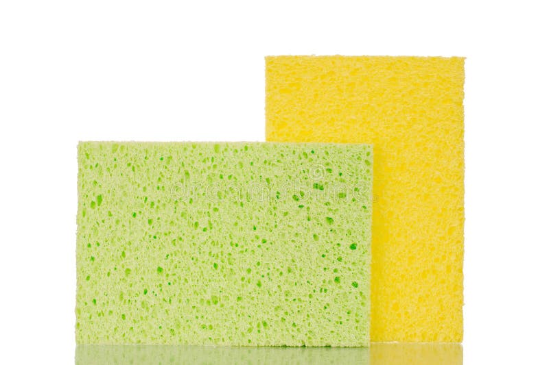 Cellulose Absorbent Sponge for Cleaning, Macro, Isolated on White ...