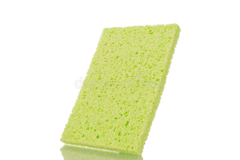 Cellulose Absorbent Sponge for Cleaning, Macro, Isolated on White ...