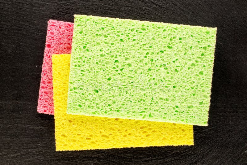 Cellulose Sponge for Dishes or Cleaning, Macro, Isolated on White ...