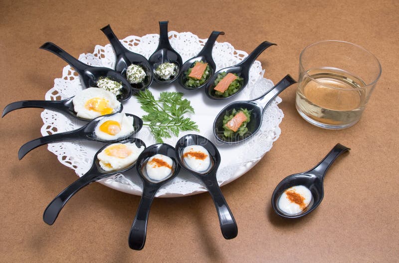 Tasting spoons stock image. Image of tasting, petitfour - 9232817