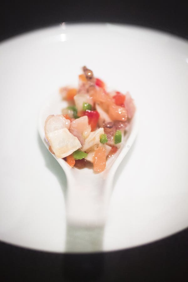 Dish of Starter Food on Restaurant Table Stock Image - Image of seafood ...