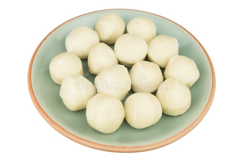 Dish of Steamed Fish Ball Isolated on White Background Stock Photo ...