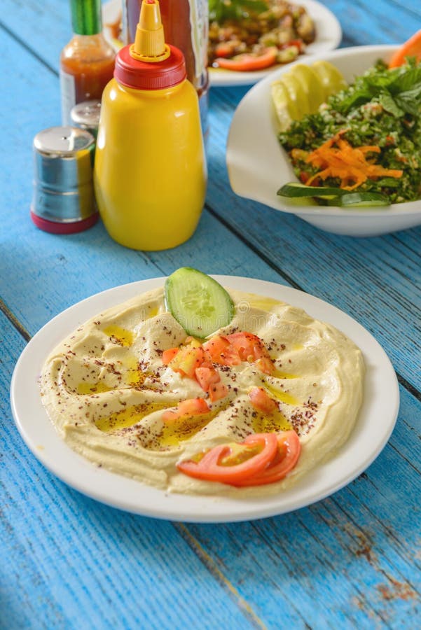 Dish of Tahini stock photo. Image of mash, cilantro, chickpea - 87955926