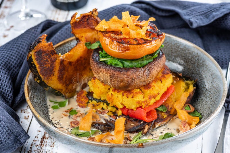Vegetarian stack dish stock image. Image of grill, dish - 187698937