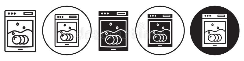 Dish Washer Icon Vector Set Collection for Web Stock Vector ...