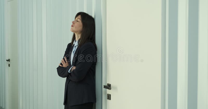 Disheartened Office Worker Exiting the Office Stock Video - Video of ...