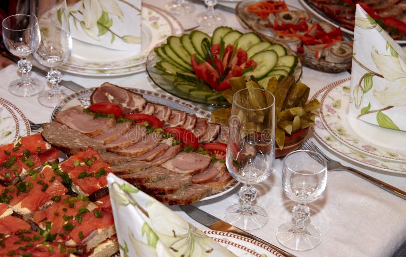 Dishes decorated table stock image. Image of food, meals - 13308211