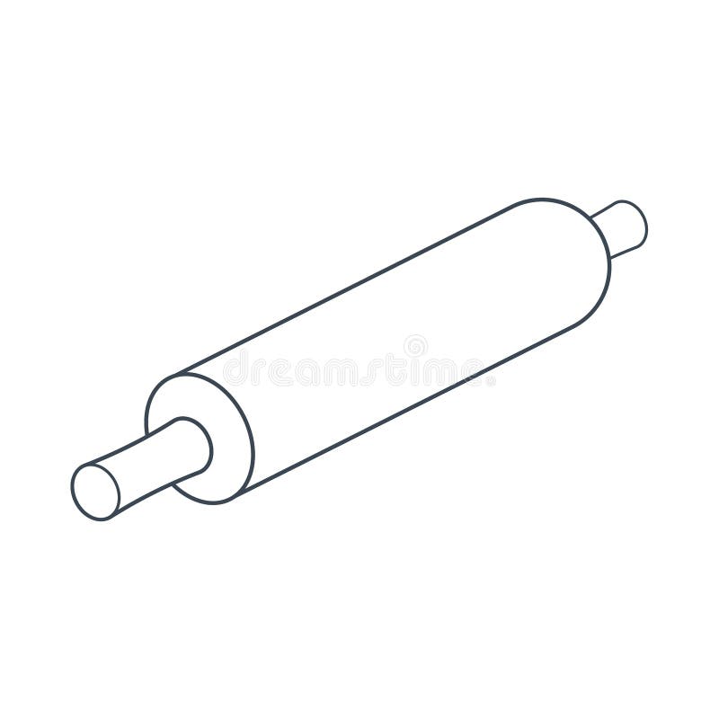Dough Rolling Pin Cartoon Vector Illustration Stock Illustration ...
